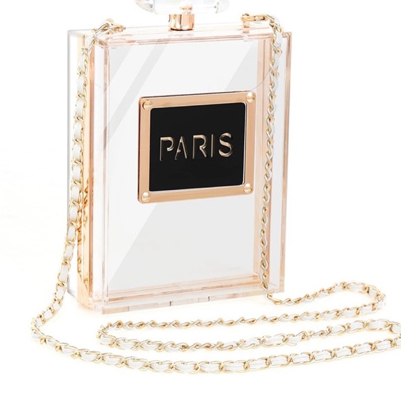 Bags | Acrylic Paris Perfume Shaped Bag Purses Evening Bags Vintage ...